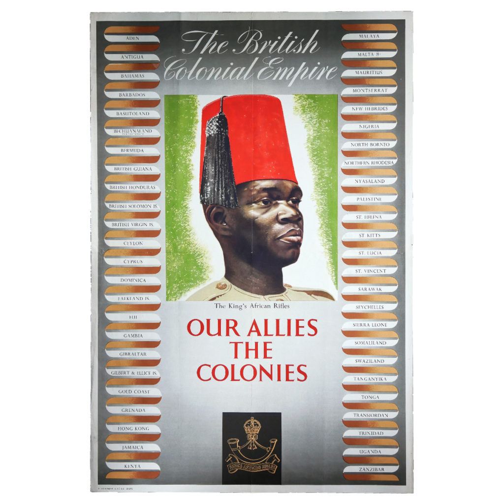 Our Allies the Colonies Genuine & Original WW2 Propaganda Poster
