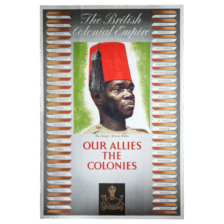 Our Allies the Colonies Genuine & Original WW2 Propaganda Poster