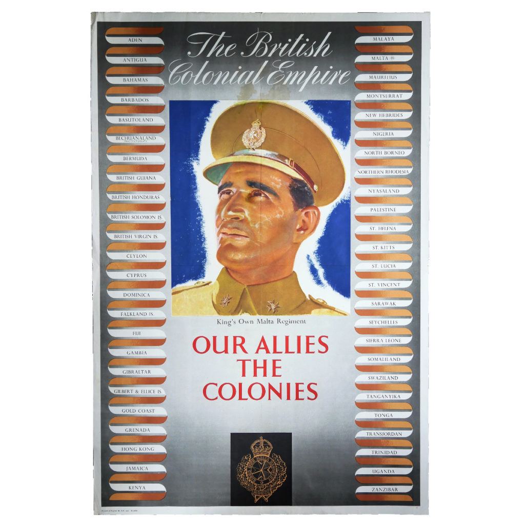 King's Own Malta Regiment Original WW2 Propaganda Poster For Sale
