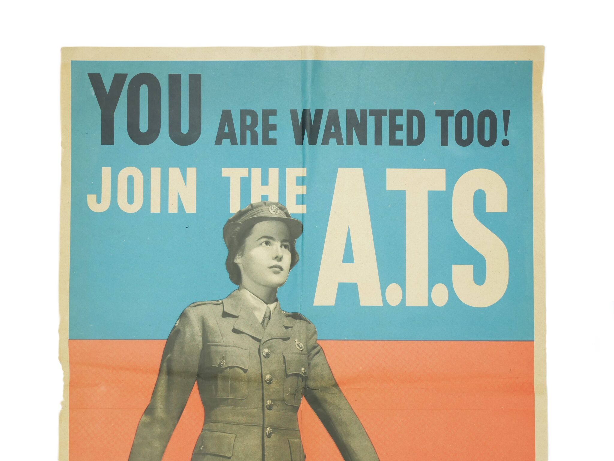 Original WW2 ATS Poster: You Are Wanted Too! - Join The A.T.S