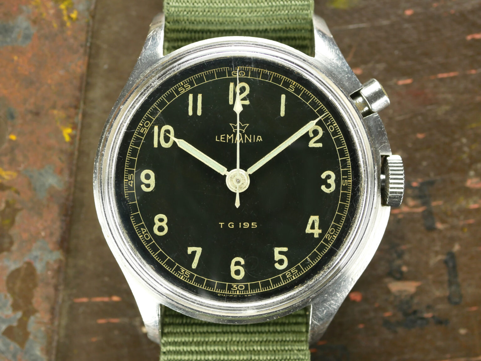 Lemania TG 195 Swedish Military Wristwatch c.1954