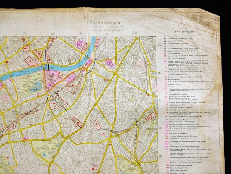 Extremely Rare WW2 German Luftwaffe Navigators London Bombing Map ...