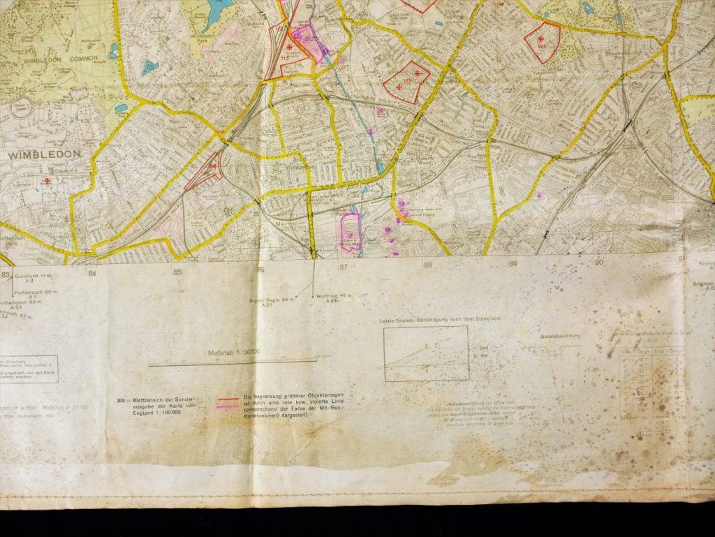 Extremely Rare WW2 German Luftwaffe Navigators London Bombing Map ...