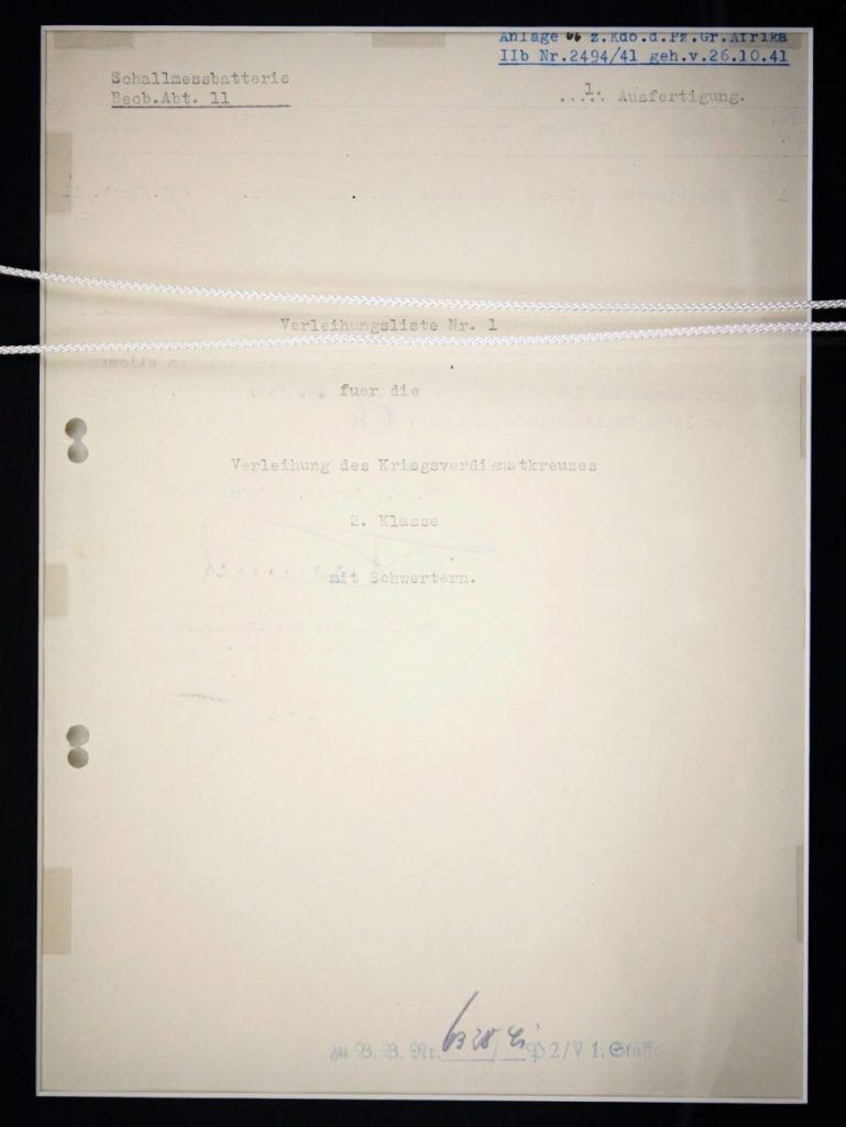 Erwin Rommel - Signed Award of War Merit Cross With Swords (24.10.1941 ...