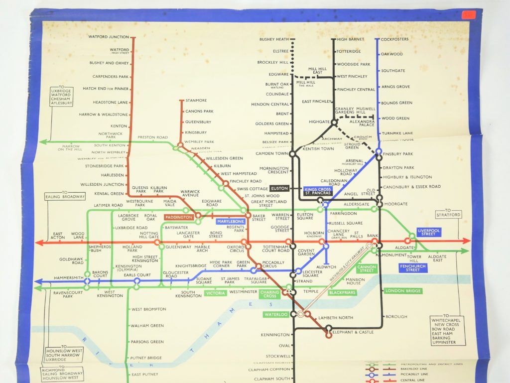 Original H C Beck London Underground Double Royal Station Poster 1946