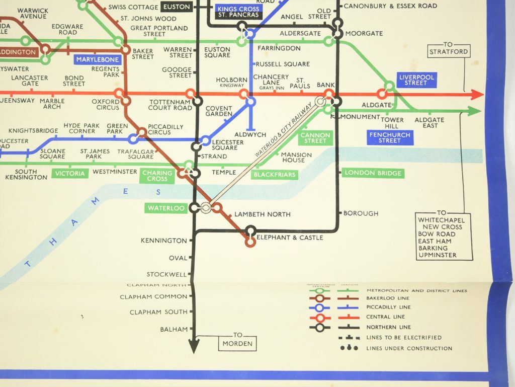 Original H C Beck London Underground Double Royal Station Poster 1946