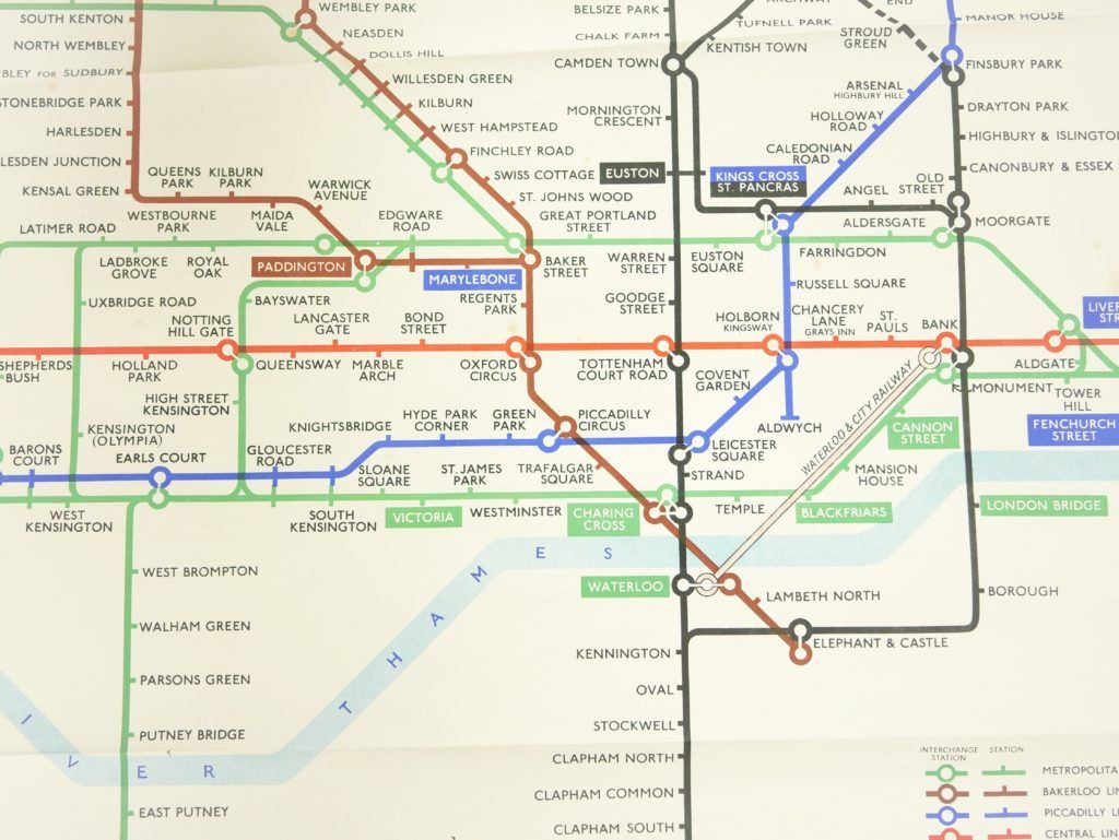 Original H C Beck London Underground Double Royal Station Poster 1946